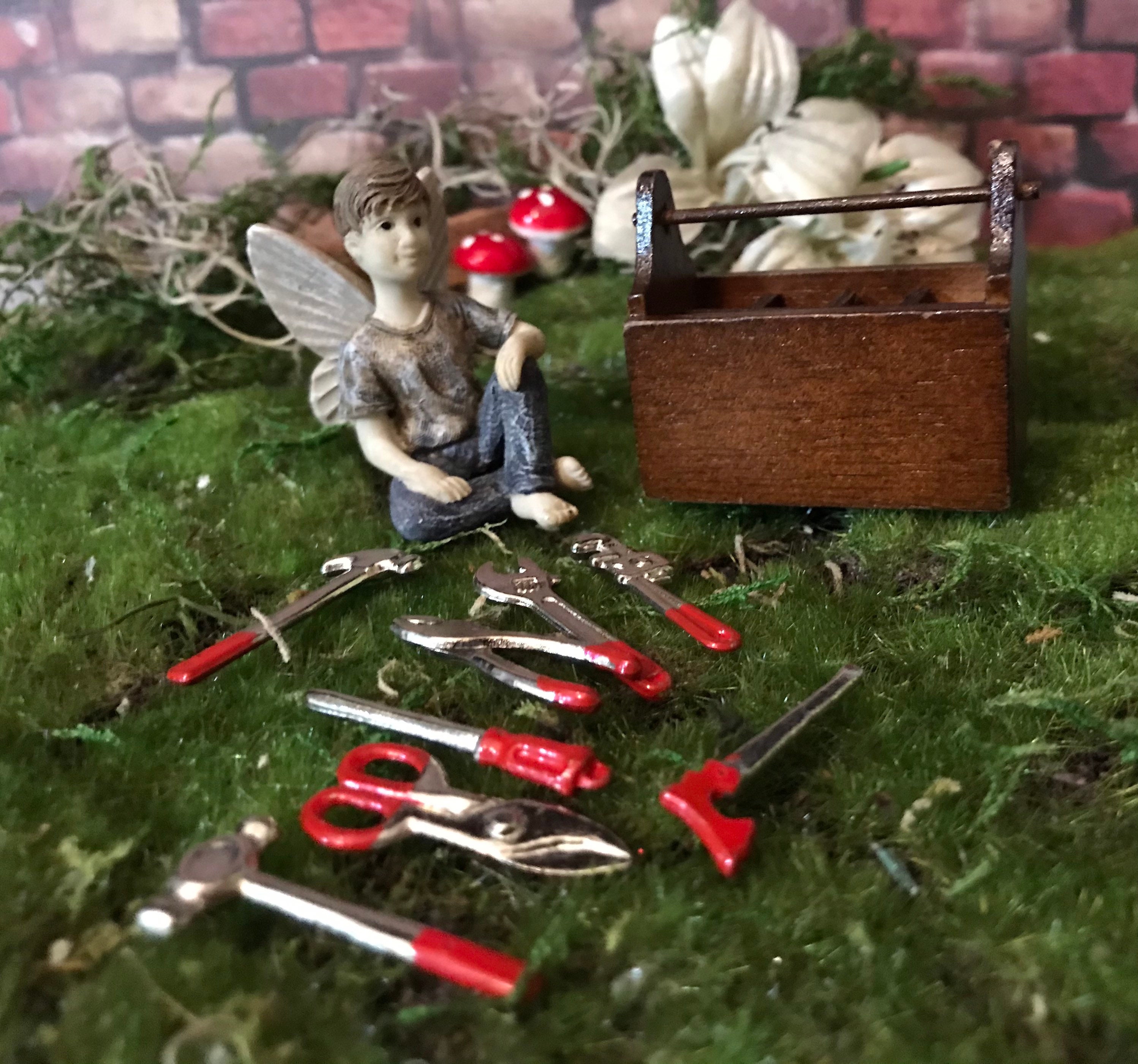 Handy Fairy Miniature Tool Box With Tools. Mini Tools Set of 8 | Etsy
