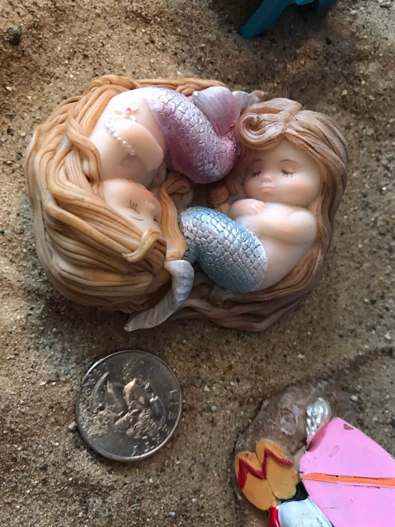 Beautiful Sleeping Mermaids Wrapped Sweetly in Sleep Miniature Coastal ...