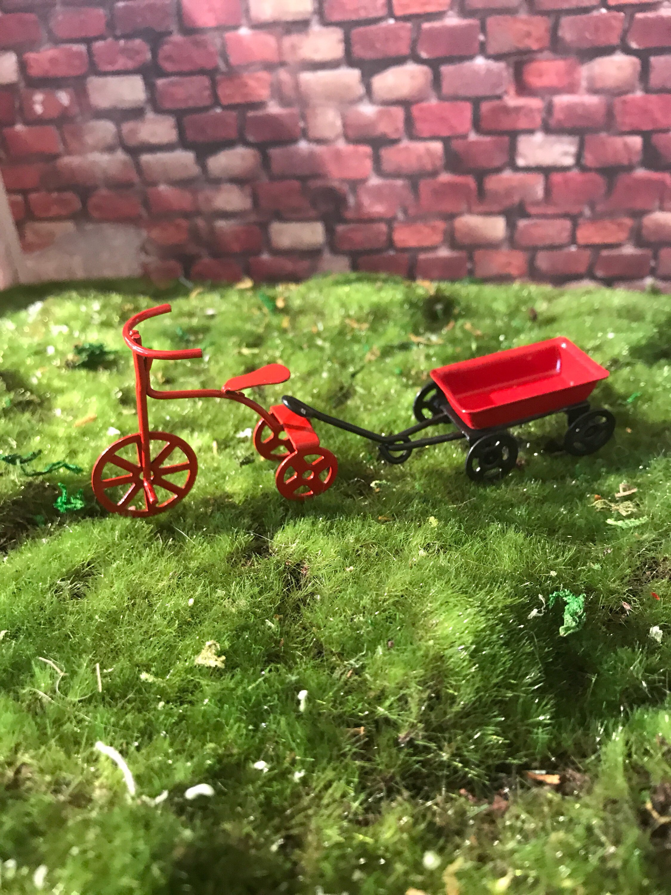 Miniature Red Wagon With Moving Parts Fairy Playground - Etsy