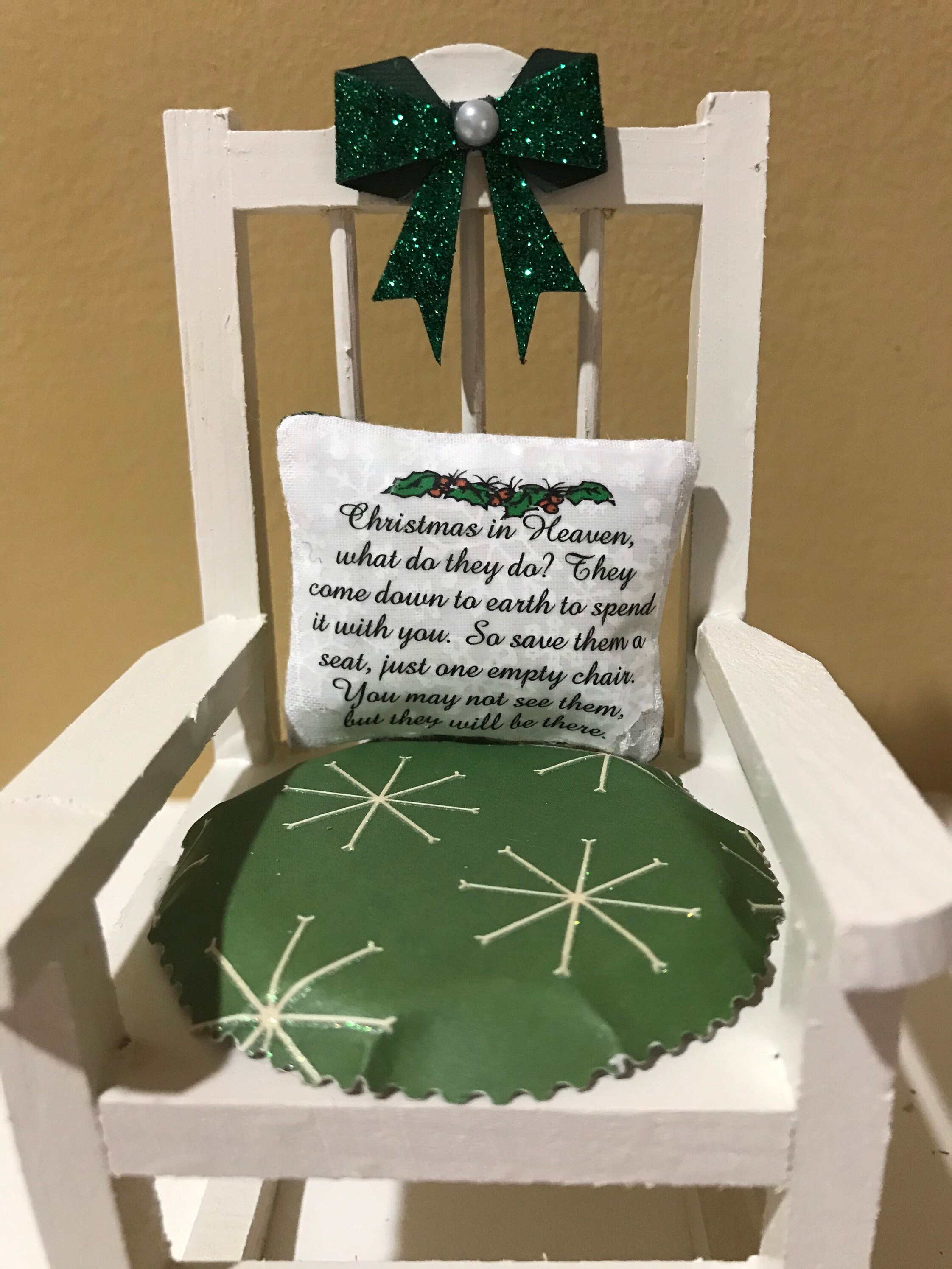 Christmas in Heaven Memorial Empty Chair Loved One in Heaven | Etsy