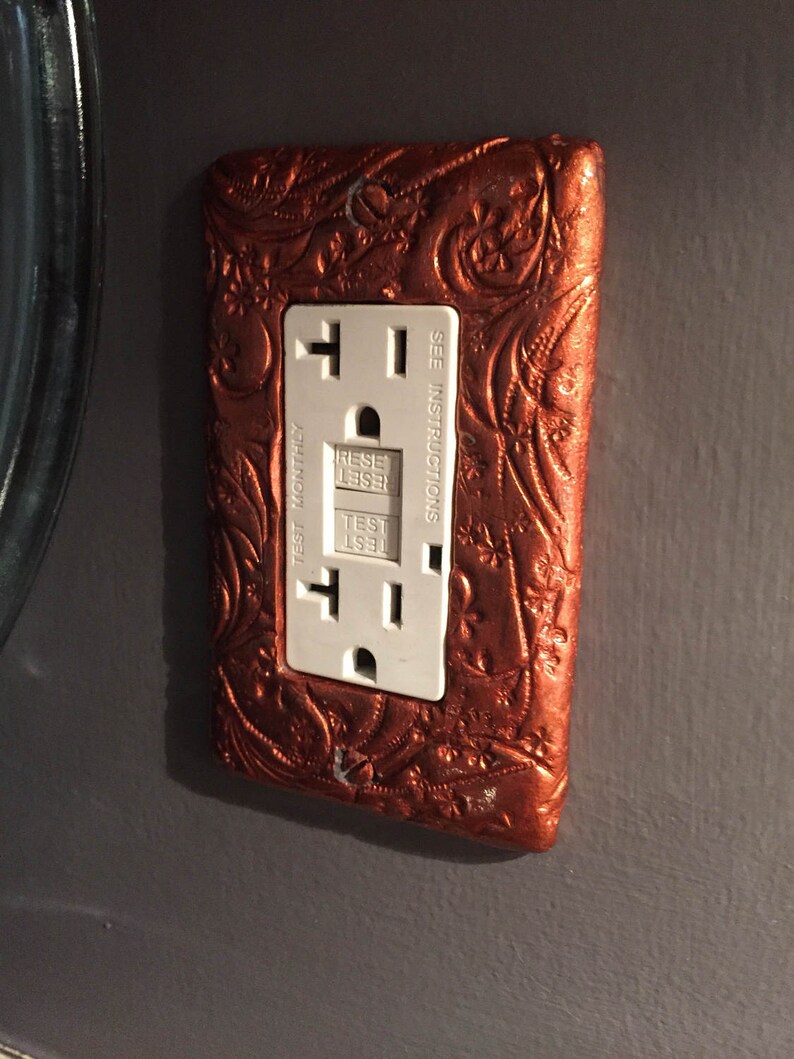 Copper Color Light Switch Plate Swirls Flowers Single Toggle - Etsy
