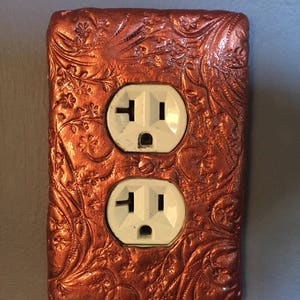 Copper Color Light Switch Plate Swirls Flowers Single Toggle Cover ...