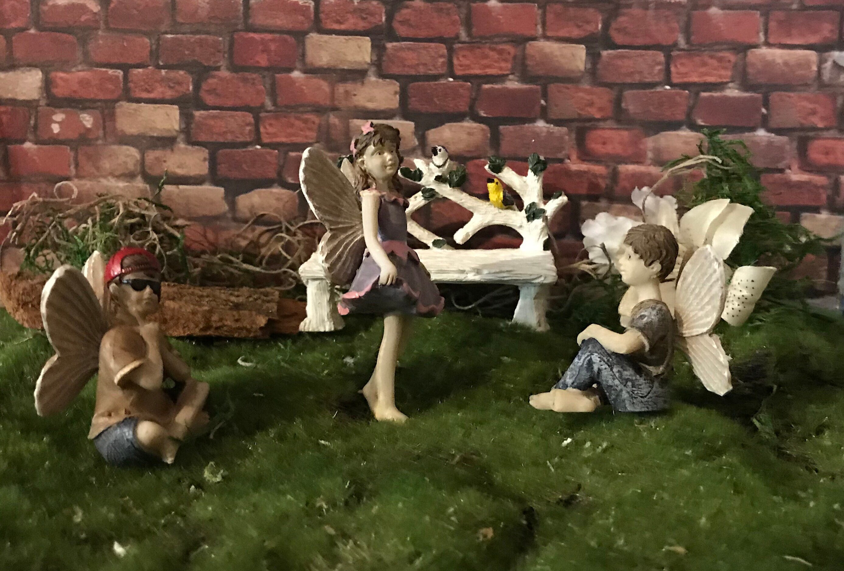 Miniature Fairy Bench Fairy Woodlook Bench With Sweet Birds - Etsy