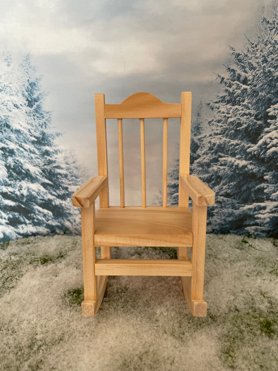 Miniature Wooden Rocking Chair for Crafting Empty Chair Display ...