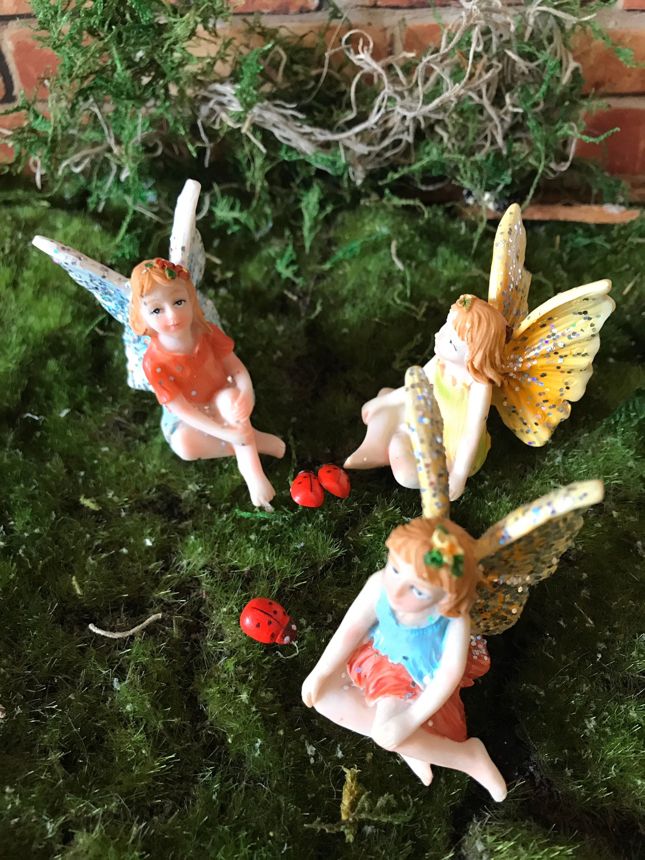 Sweet Fairy Garden Pixies With Glitter Wings - Etsy