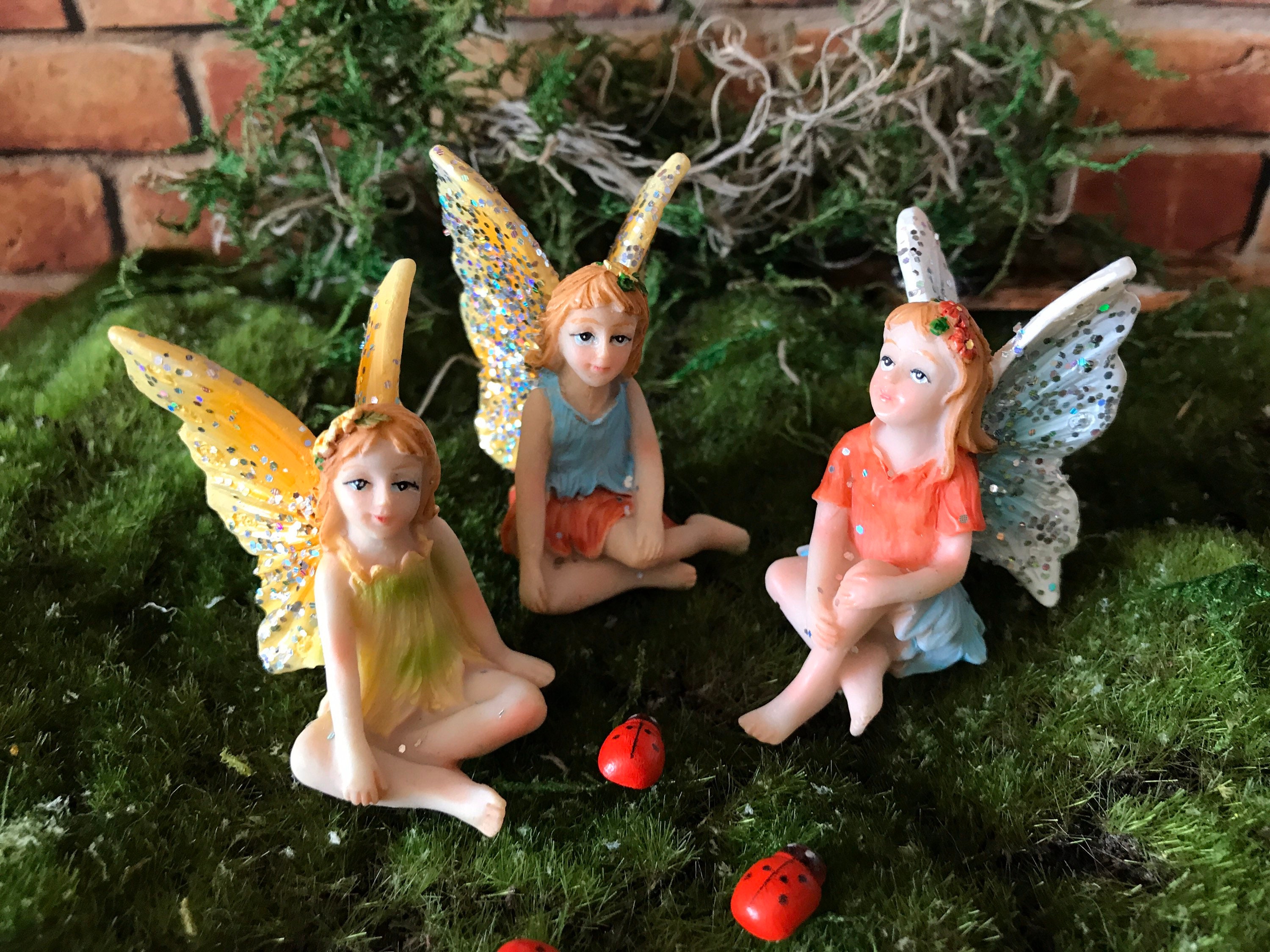 Sweet Fairy Garden Pixies With Glitter Wings - Etsy