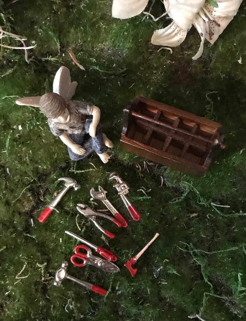 Handy Fairy Miniature Tool Box With Tools. Mini Tools Set of 8 - Etsy