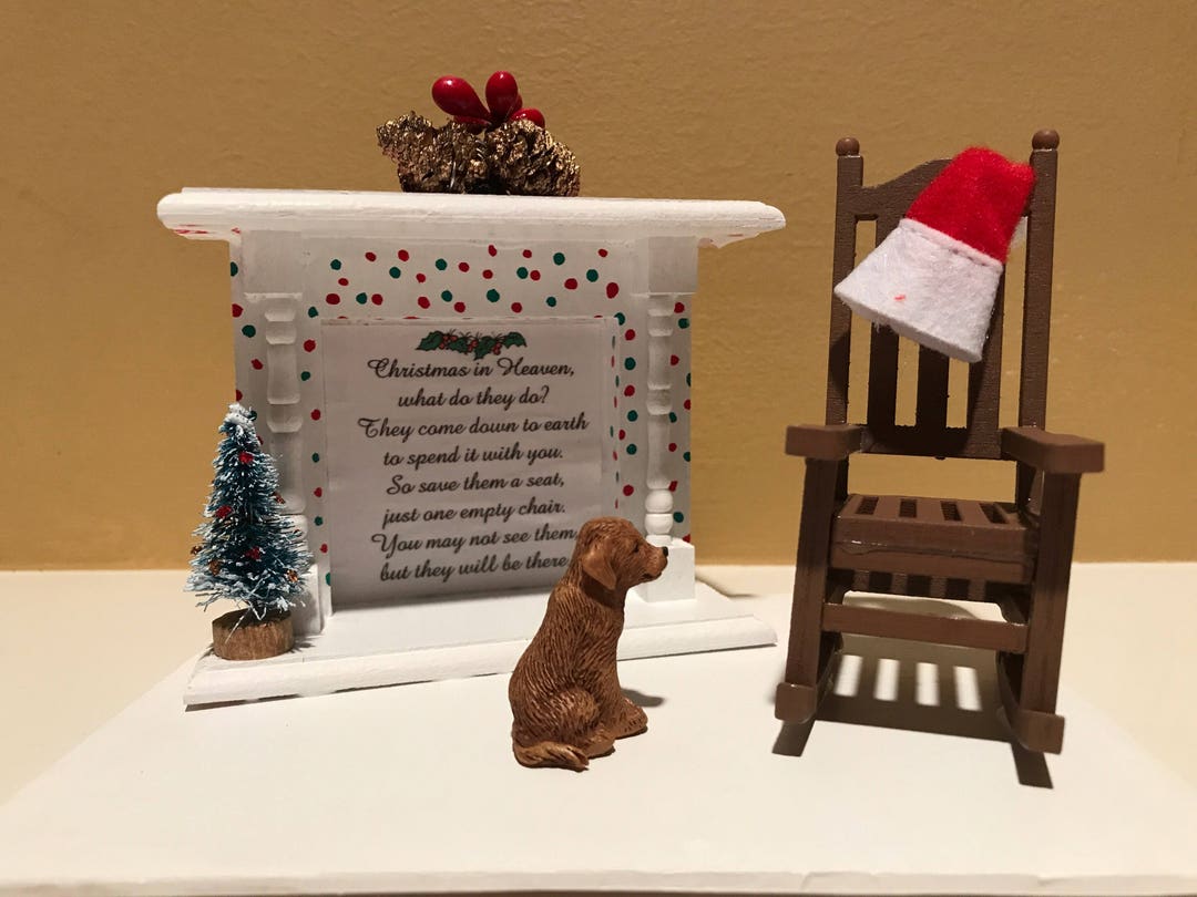 Christmas in Heaven Memorial Empty Chair Loved One in Heaven Fireplace ...