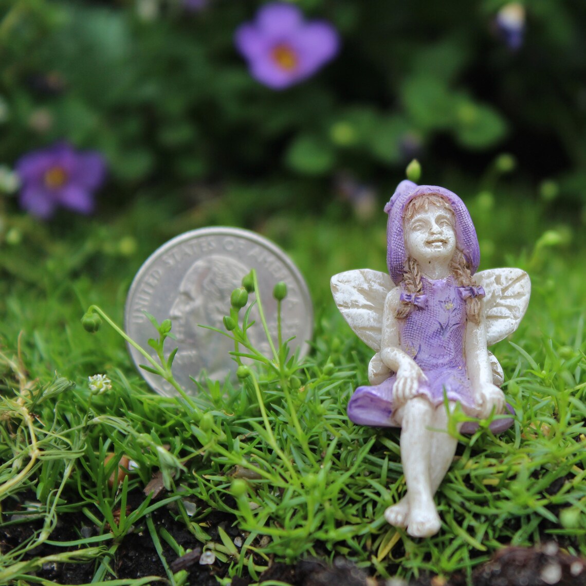 Miniature Teeny Sitting Fairy Betty Itty Bitty Fairy Garden | Etsy