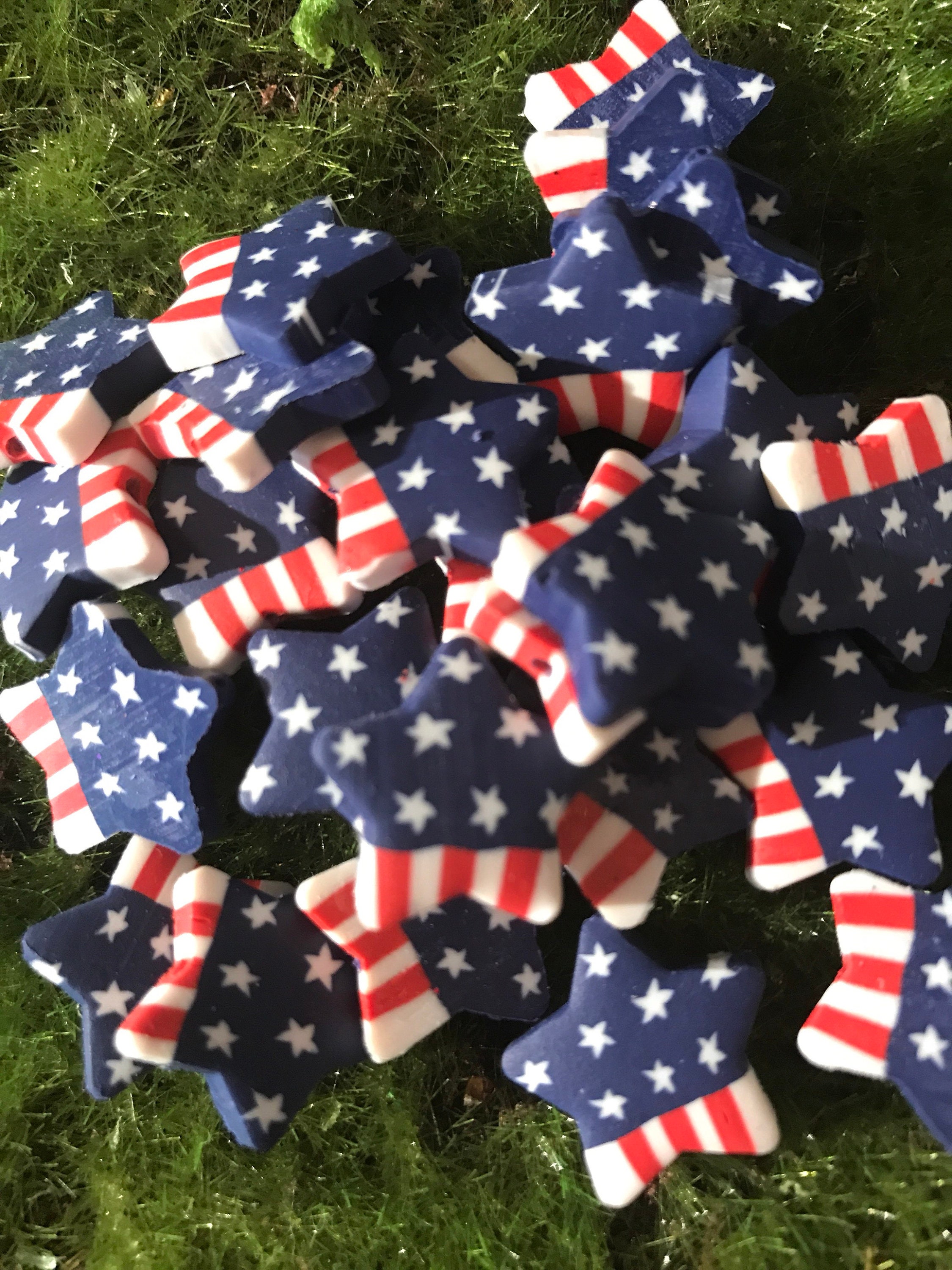 Red White & Blue Mini Stars Beads Miniature Flag Stars Star - Etsy