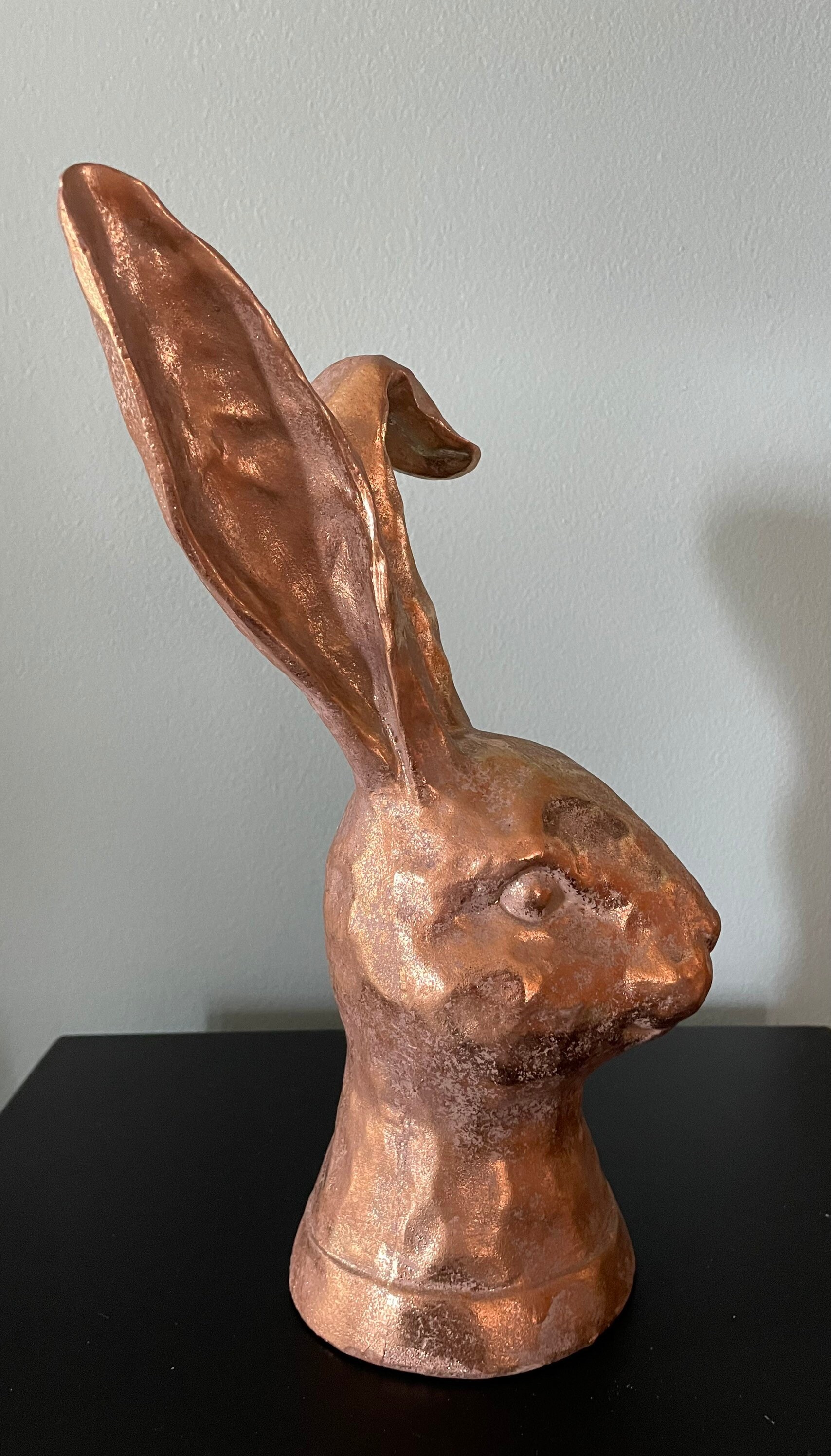 Distressed Gold Rabbit With Floppy Bow Tie Bunny Bust - Etsy