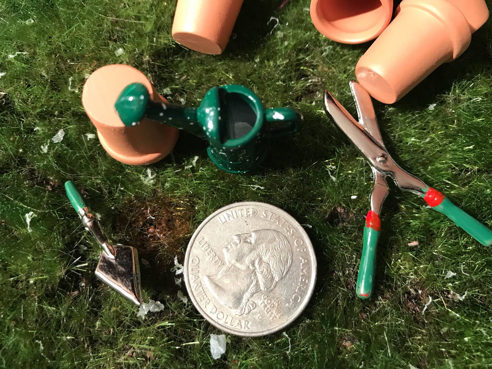 Green speckled garden tools set of three garden tools | Etsy