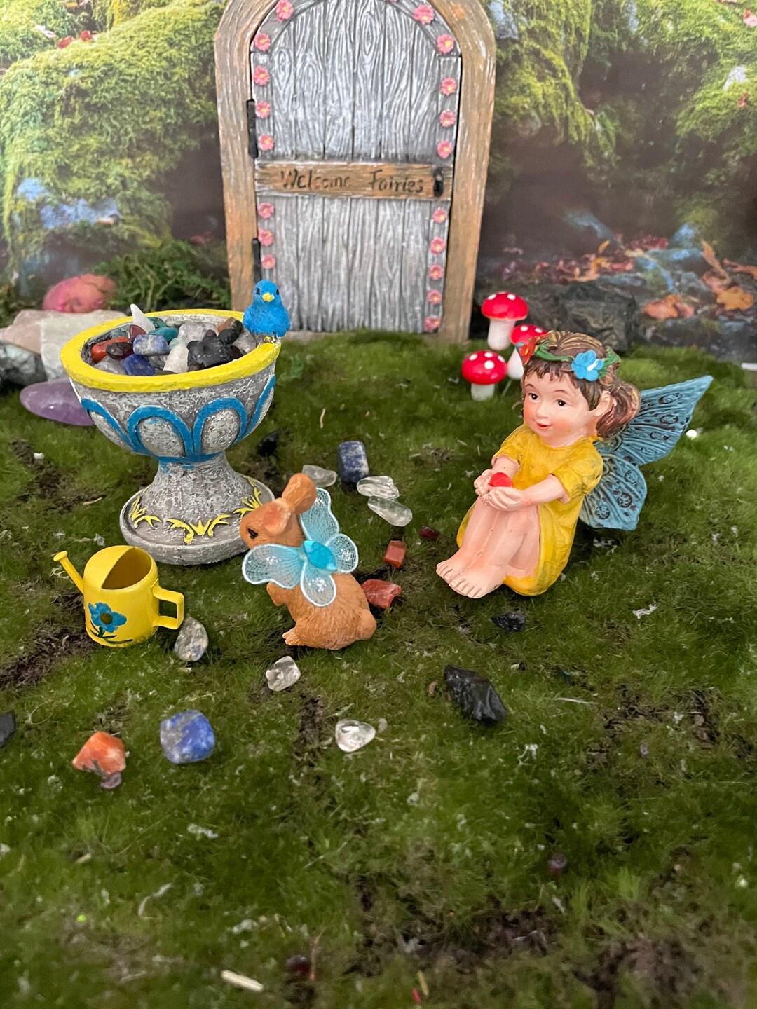 5 Piece Fairy Garden Set! Included in This Set is a Sweet Fairy Girl ...