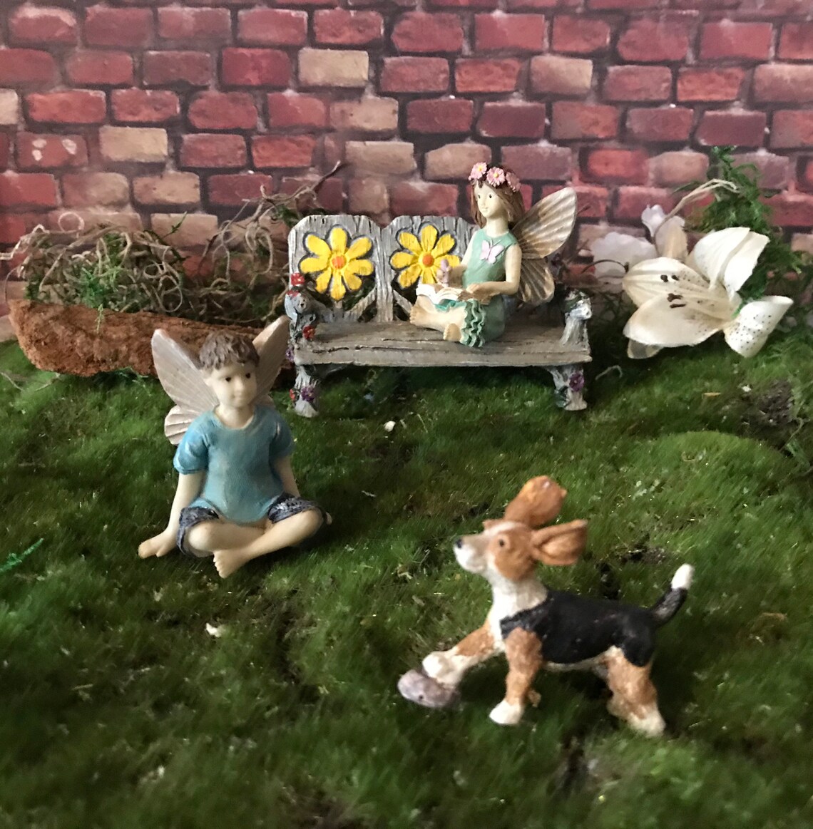 Miniature Fairy Bench Daisy Fairy Bench Miniature Bench Fairy | Etsy