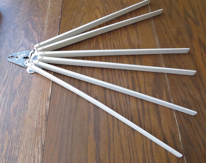 Antique Wood Drying Rack Wall 6 Arm Swing Holder Wooden White Vintage ...