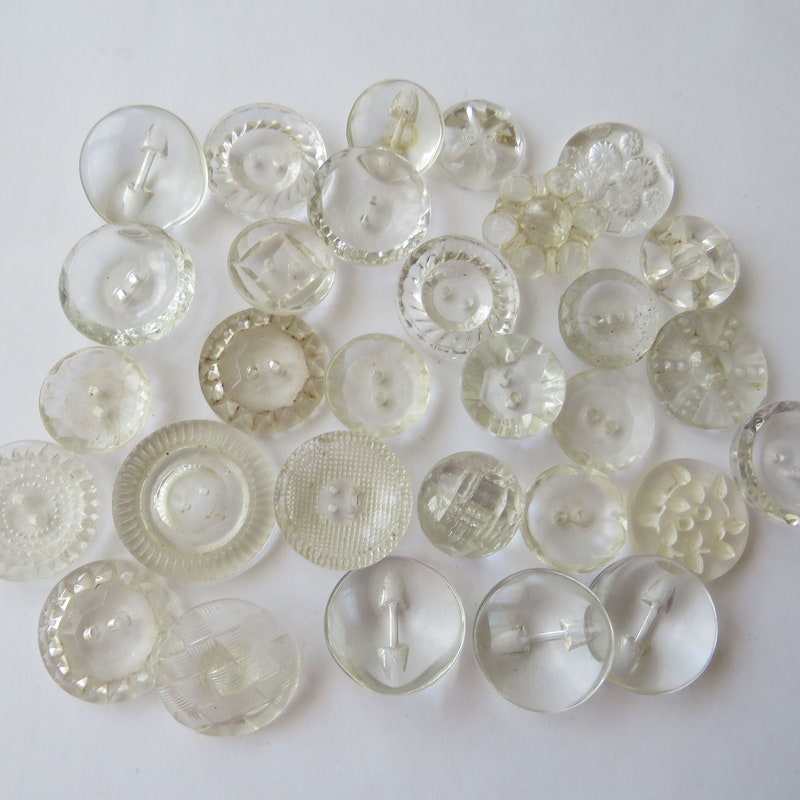 Clear Glass Buttons - Etsy