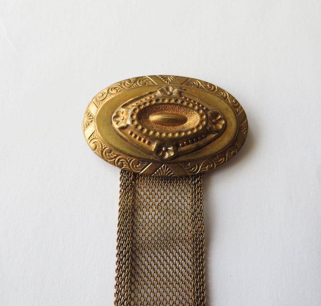 Antique Mesh Pin With Fob Vintage - Etsy