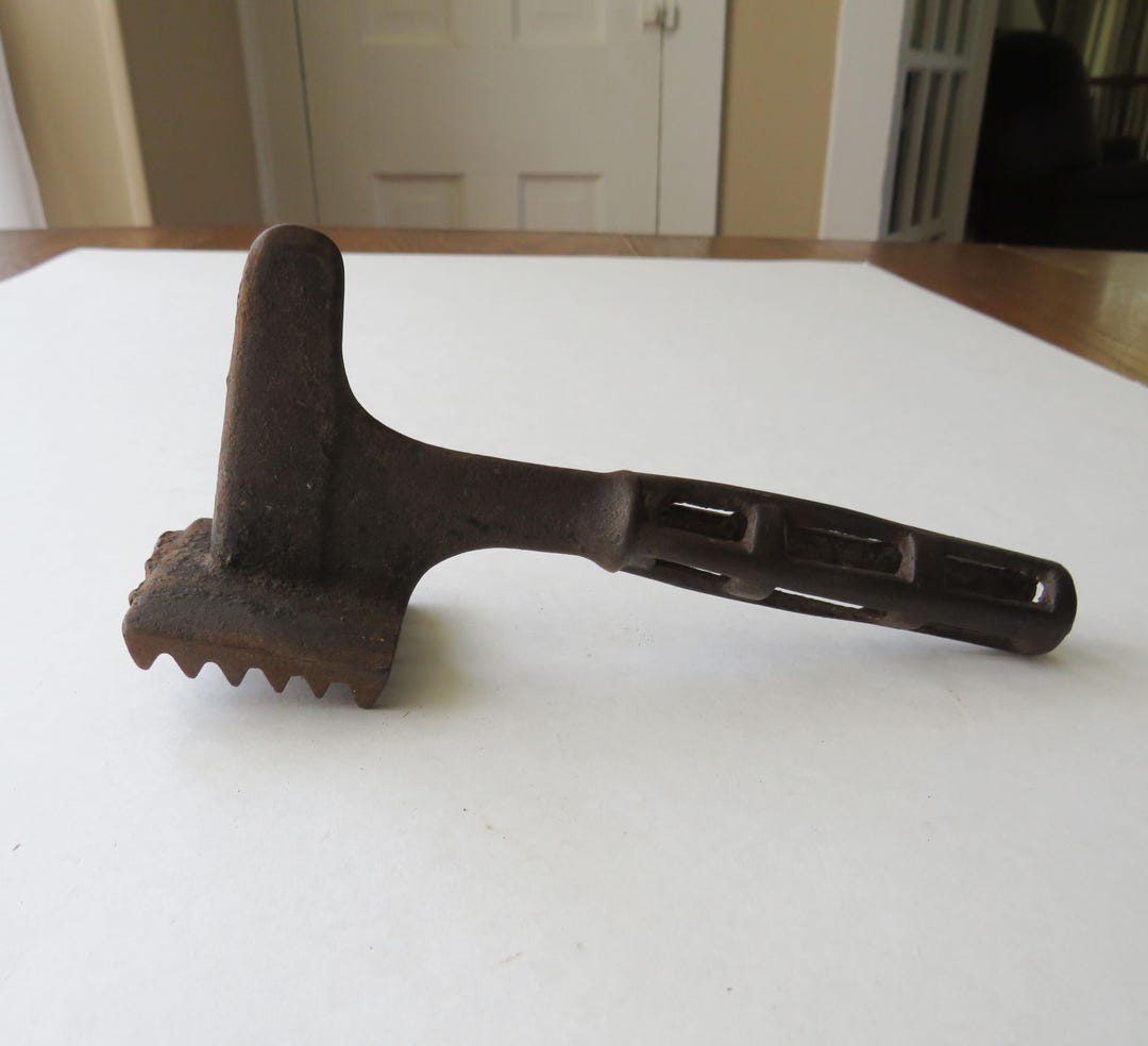 Antique Cast Iron Meat Tenderizer Ice Chopper Vintage Primitive ...