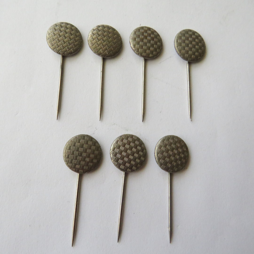 Lot Antique 7 Silver Small Stick Pins Vintage Set - Etsy