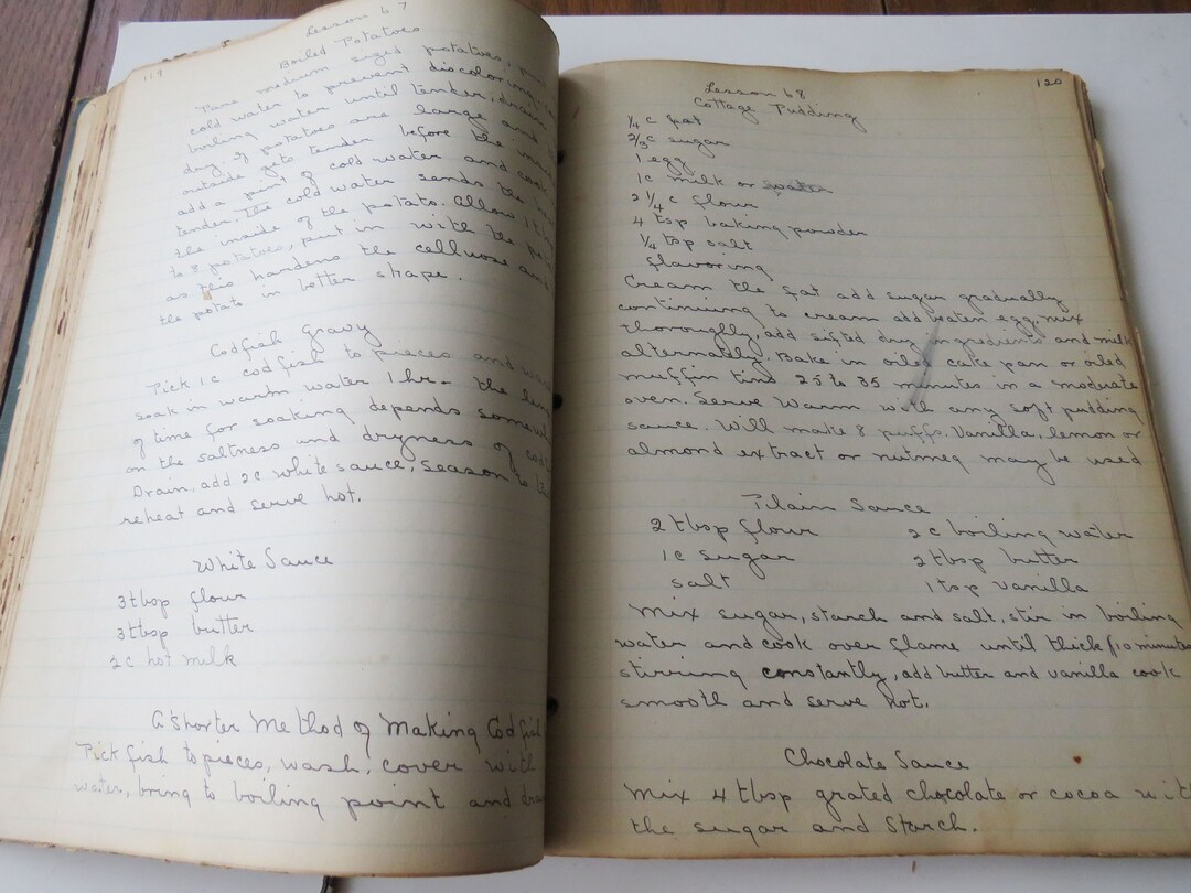 Antique Handwritten Recipe Book Cookbook Vintage - Etsy