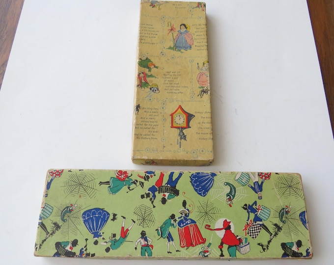 2 Antique Cardboard Gift Boxes Vintage Box Nursery Rhymes Precious ...
