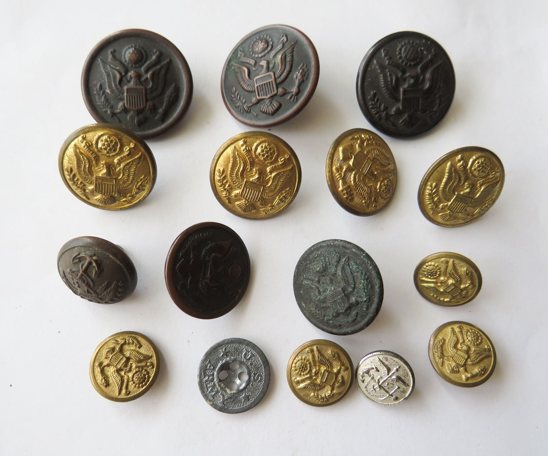Lot 16 Vintage Military Buttons - Etsy