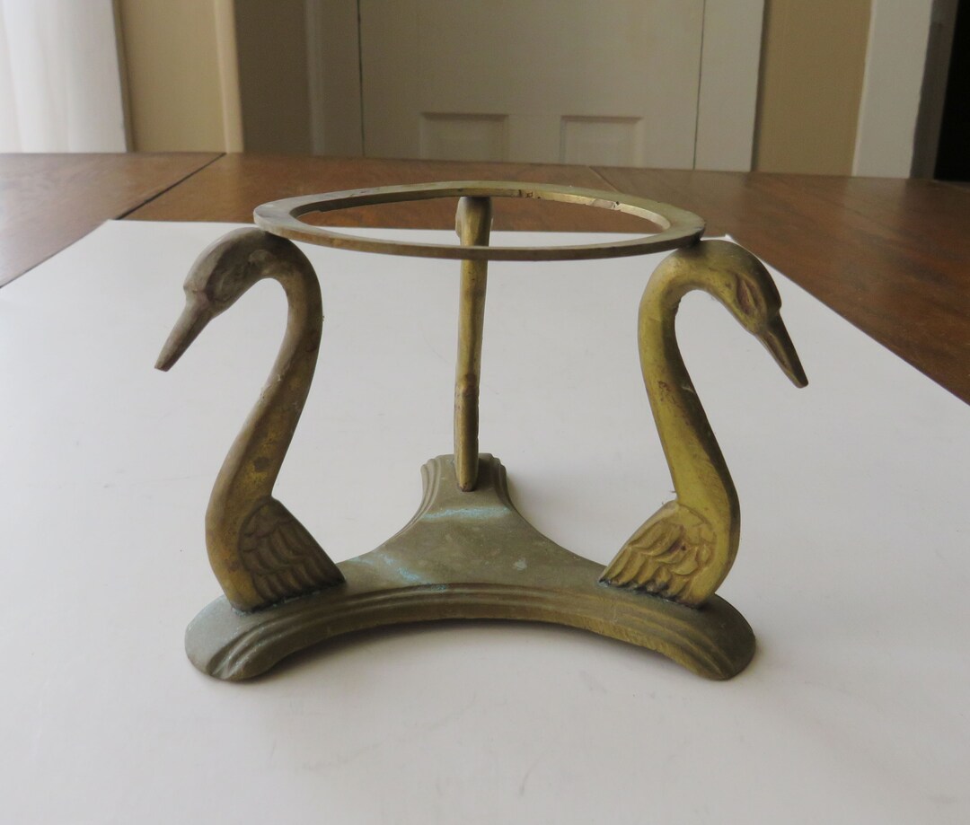 Vintage Brass Swan Pedestal Stand Display Holder - Etsy