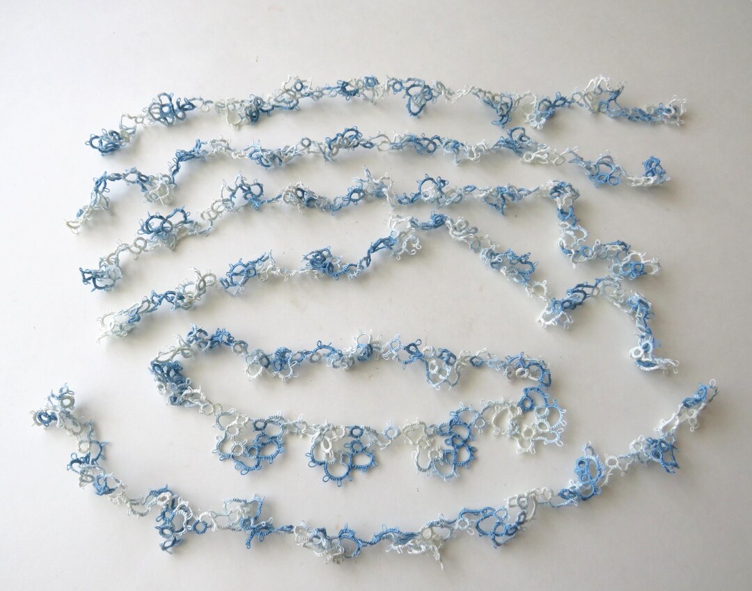 Antique Tatting Trim Tatted Blue 6 Pcs Wedding Bridal Bride Vintage - Etsy