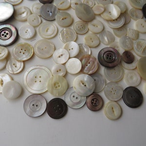 Antique Lot 80 Mother of Pearl Buttons MOP Button White Gray Vintage - Etsy