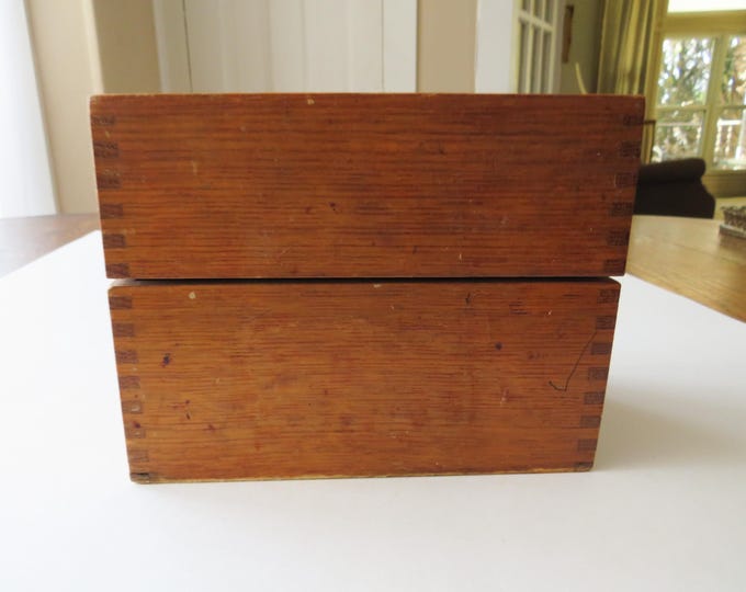 Antique Wood Dovetailed File Box Hinged Vintage - Etsy