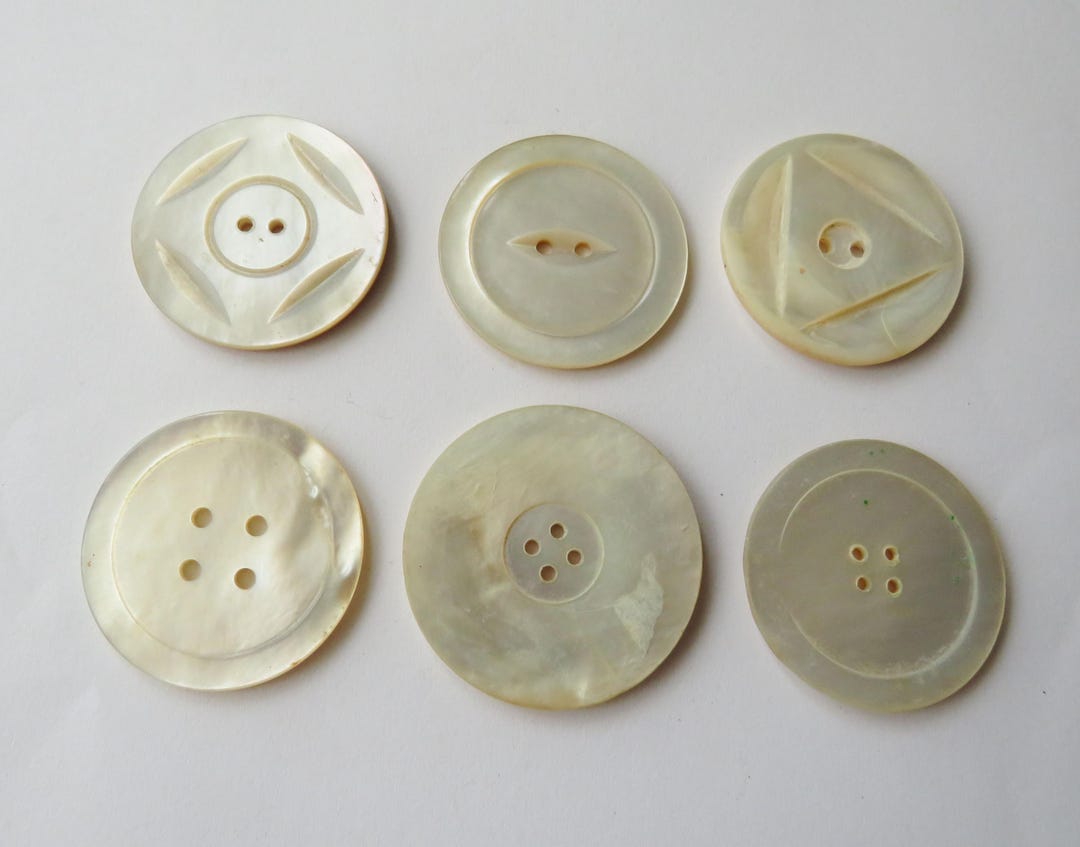 6 Antique Large Mother of Pearl Buttons Vintage MOP Button - Etsy