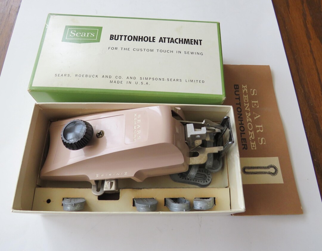 Vintage Sears Button Hole Attachment Sewing Machine Buttonholer ...
