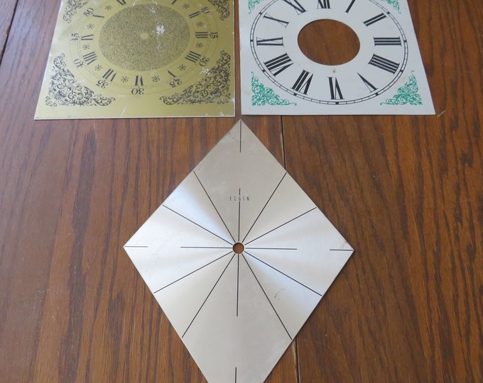 3 Vintage Large Clock Faces Square Diamond Shape Elgin - Etsy