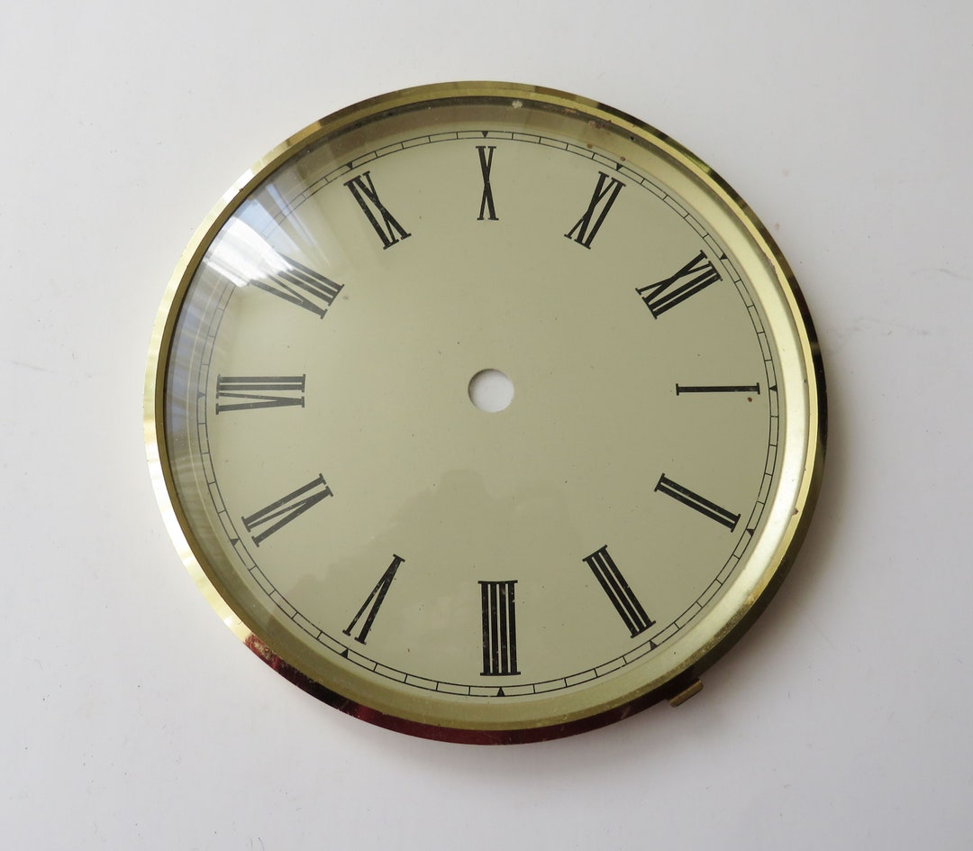 Vintage Metal Clock Face With Glass - Etsy
