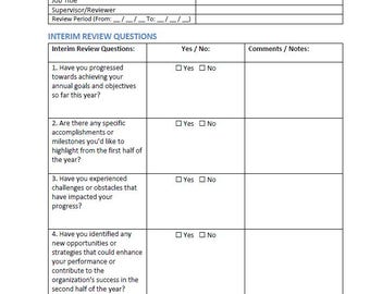 Employee Evaluation Form - Etsy Canada
