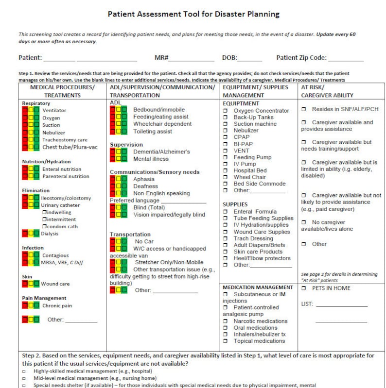 Disaster Readiness Assessment Form - Etsy