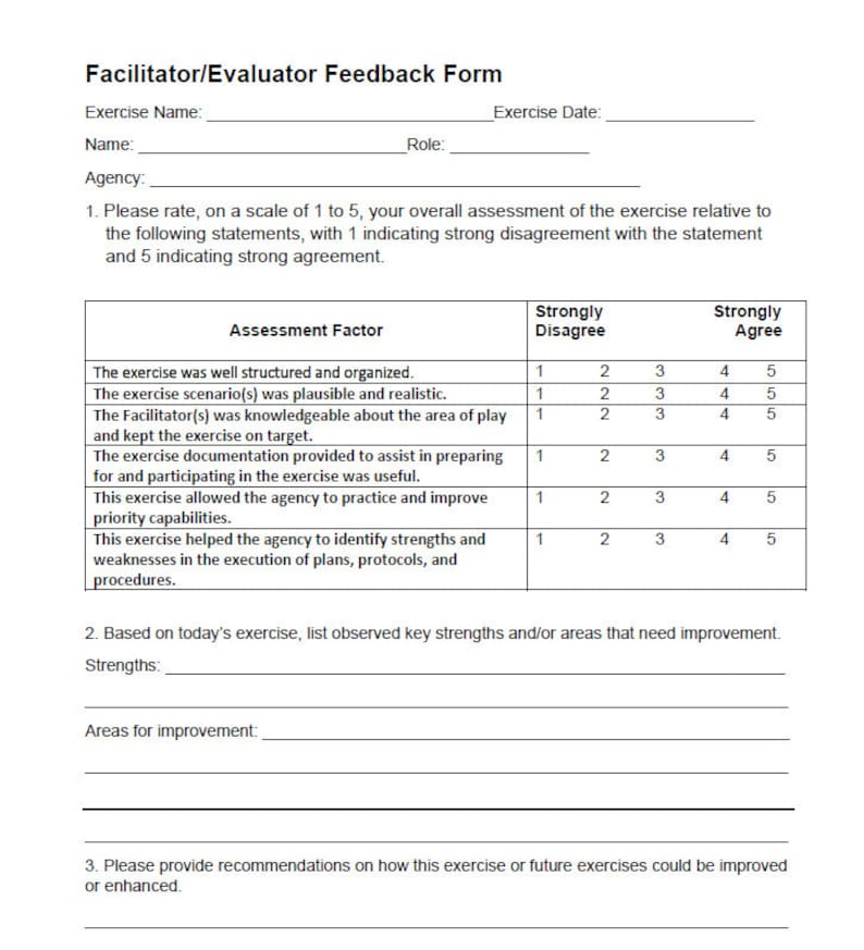 Facilitator Evaluation Form - Etsy