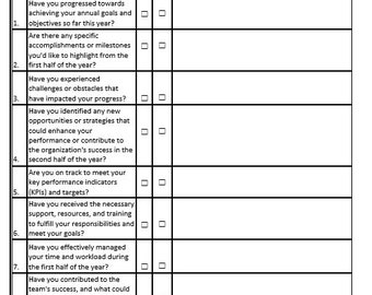 Employee Performance Evaluation Template, Employee Review Template, HR ...