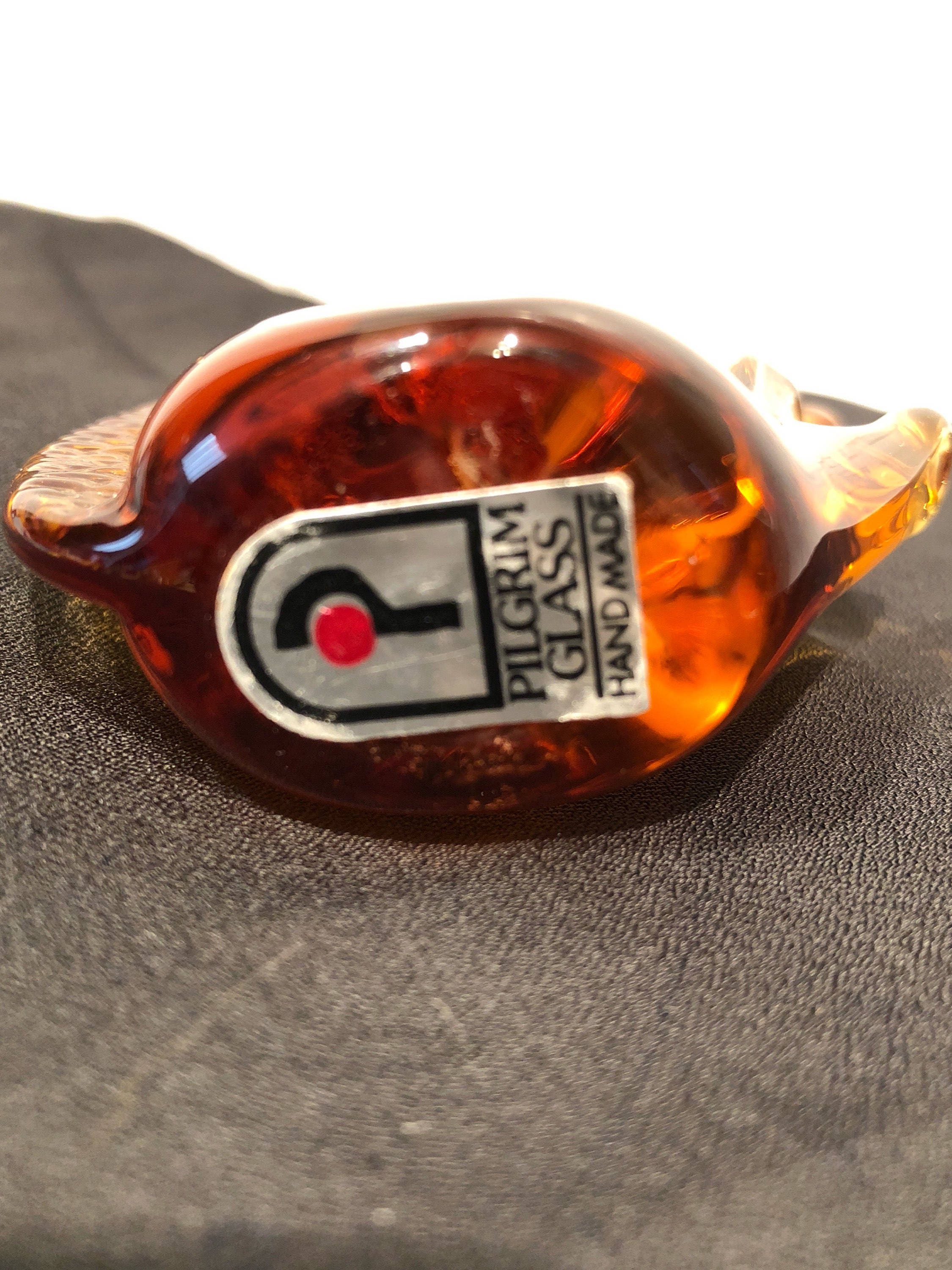 Vintage Pilgrim Glass Amber Fish - Etsy