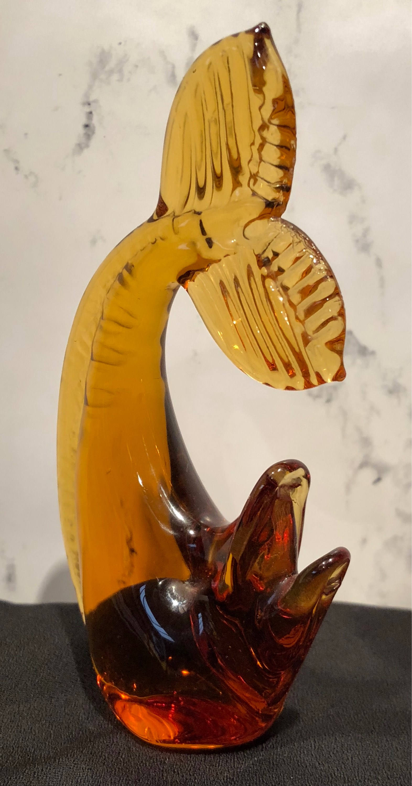 Vintage Pilgrim Glass Amber Fish - Etsy