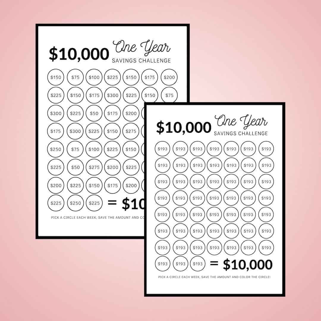 Save 10,000 Dollars in One Year | Money Saving Challenge 10K | 10,000 ...