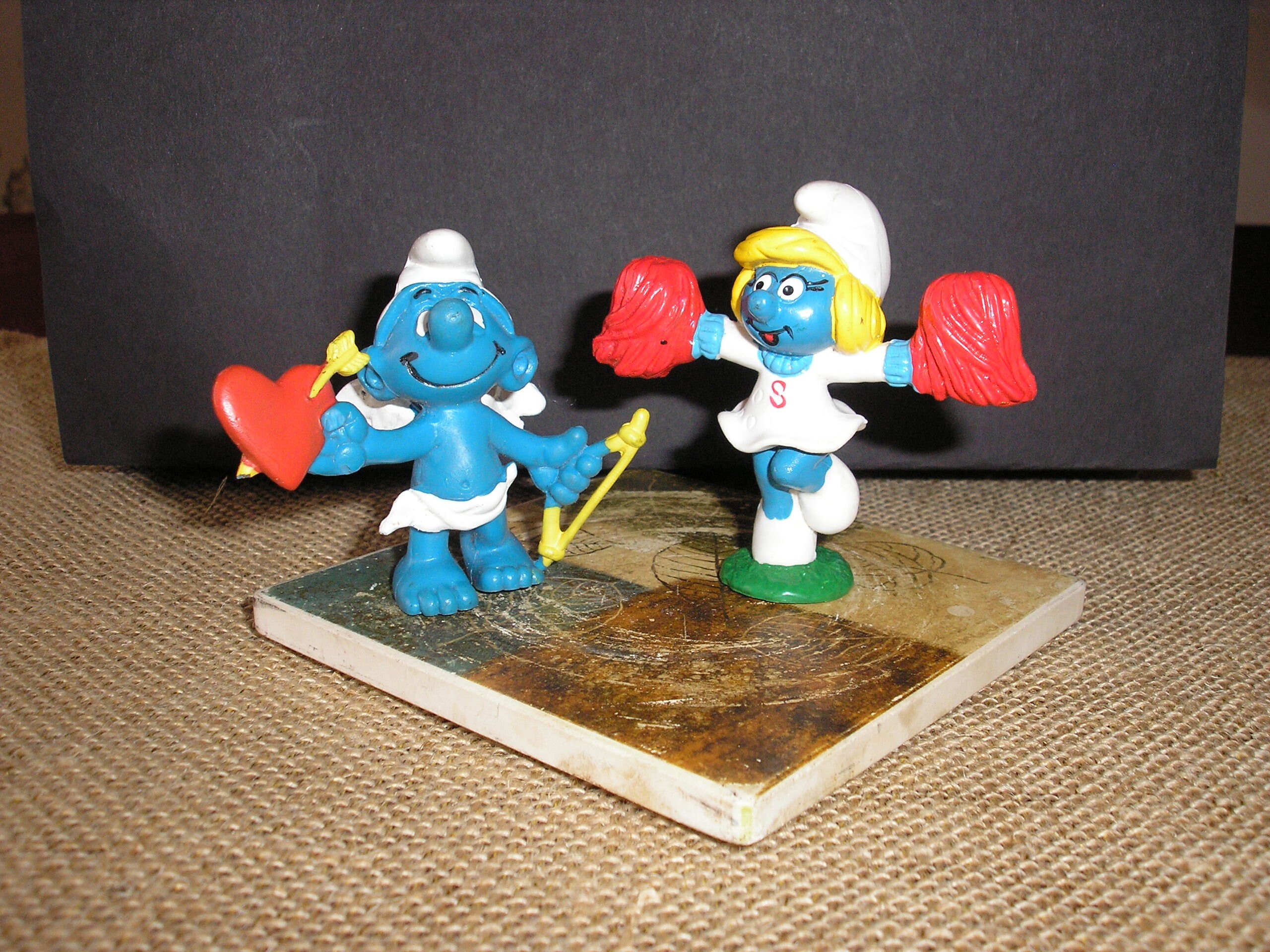 Vintage 2 Smurf Figures Cheer Leader and Cupid 1981 - Etsy