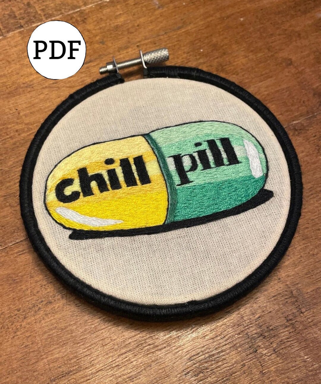 PDF Digital Download Chill Pill Embroidery PDF - Etsy