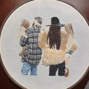 Custom Portrait Embroidery Portrait Art Custom Family Portrait Family ...