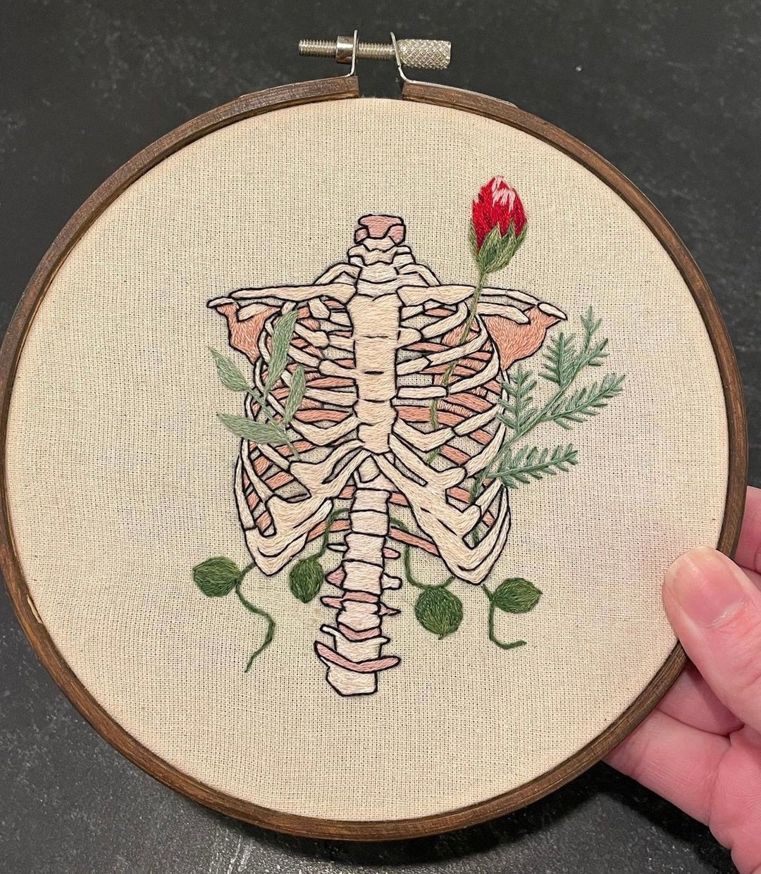 Floral Ribcage Art | Ribcage Art - Etsy