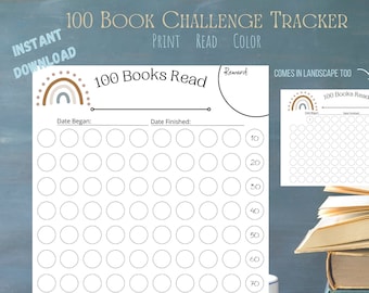 Printable Summer Reading Challenge | 100 Book Tracker for Children and ...