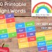 100 Printable Rainbow Fry Sight Words Set 1 the First 100 | Etsy