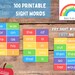 100 Printable Rainbow Fry Sight Words | the First 100 | High Frequency ...