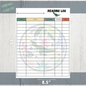 Printable Reading Log for Kids | Book Review Sheets | Dinosaur Book Log ...