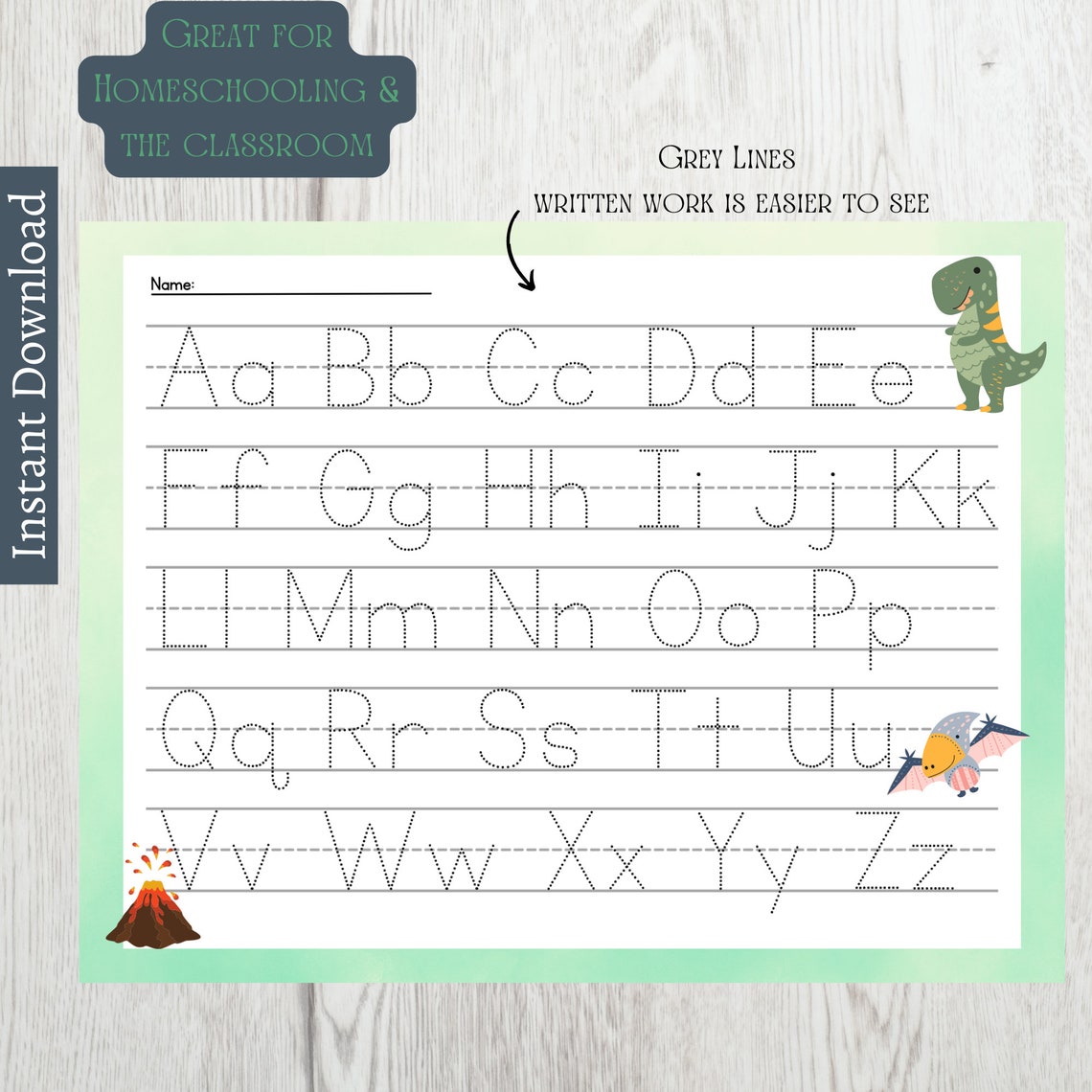 Alphabet and Number Tracing Worksheet Printable | Kindergarten ABC ...